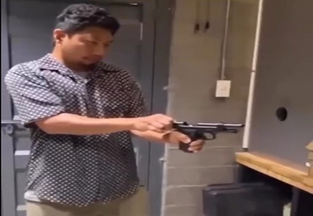 Terrified Man is Lucky to Survive this Semi-Auto Pistol Malfunction