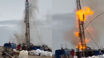 Crazy Oil Rig Accident Caught On Camera